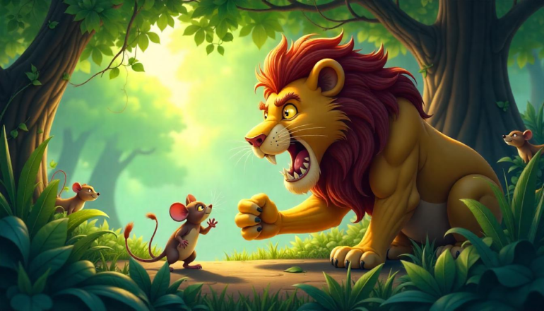 The Lion and the Little Mouse - An English Short Story for Kids ...