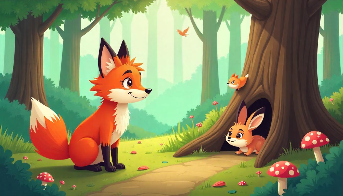 The Clever Rabbit and the Cunning Fox - An English Short Story for Kids ...