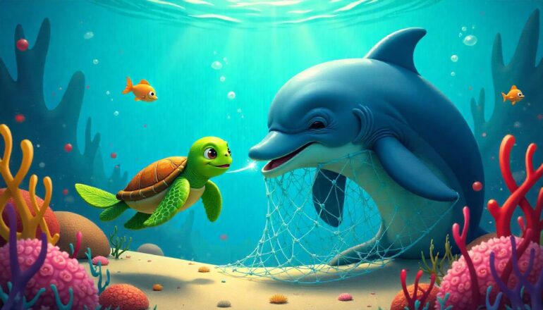 The Brave Little Turtle - An English Short Story for Kids - Stories Hive